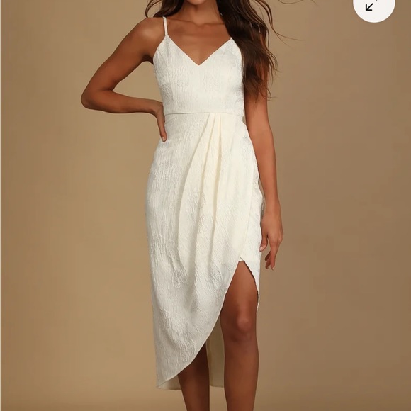 Lulus | Dresses | Iulus Midi White Dress | Poshmark